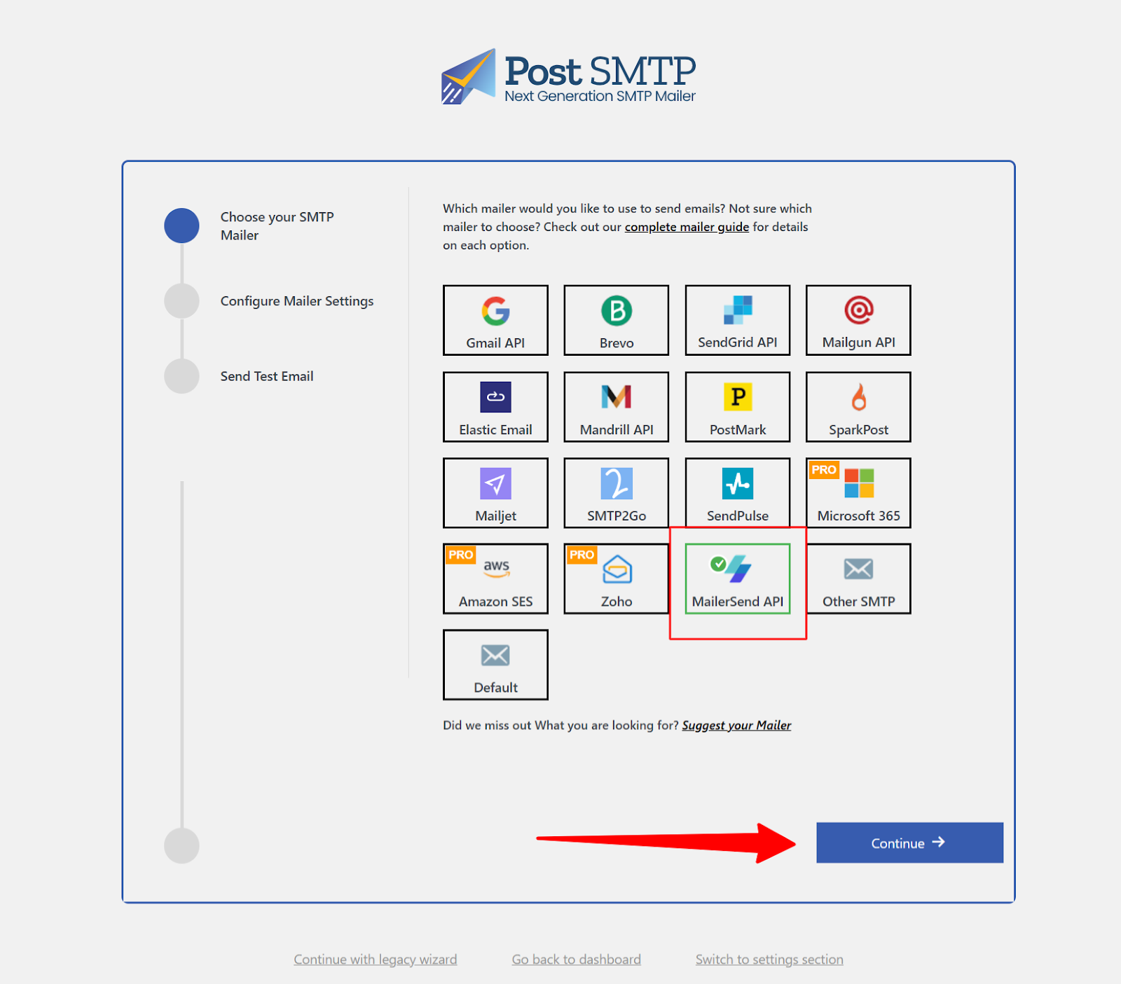 MailerSend with Post SMTP