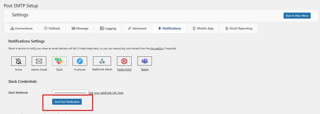 Send Test Notification in Post SMTP Alerts (Setup Guide)